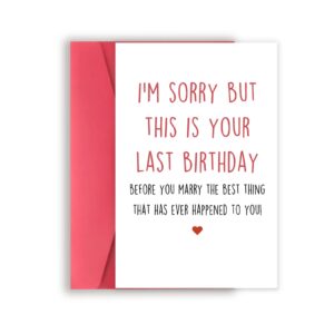 vvooovv romantic birthday card for him her, humor birthday cards for fiancé, lovely future husband bday card for men, funny gifts for husband to be