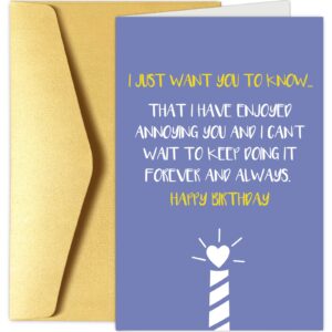 chenive happy birthday card for husband wife, funny birthday card for boyfriend girlfriend, romantic bday greeting card, enjoyed annoying you card