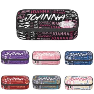 custom pencil case with name, personalized stationery organizer pencil pouch add your own name, customized zipper pencil box gifts for teen boys girls students school (black pink)