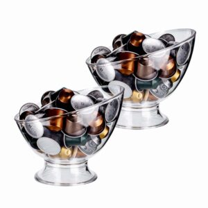 molfuj coffee pod holder, clear k cup holder plastic, espresso coffee pod holders for counter small, coffee pod storage for k cups, capsule organizer creamer holder for coffee bar (2 pack)