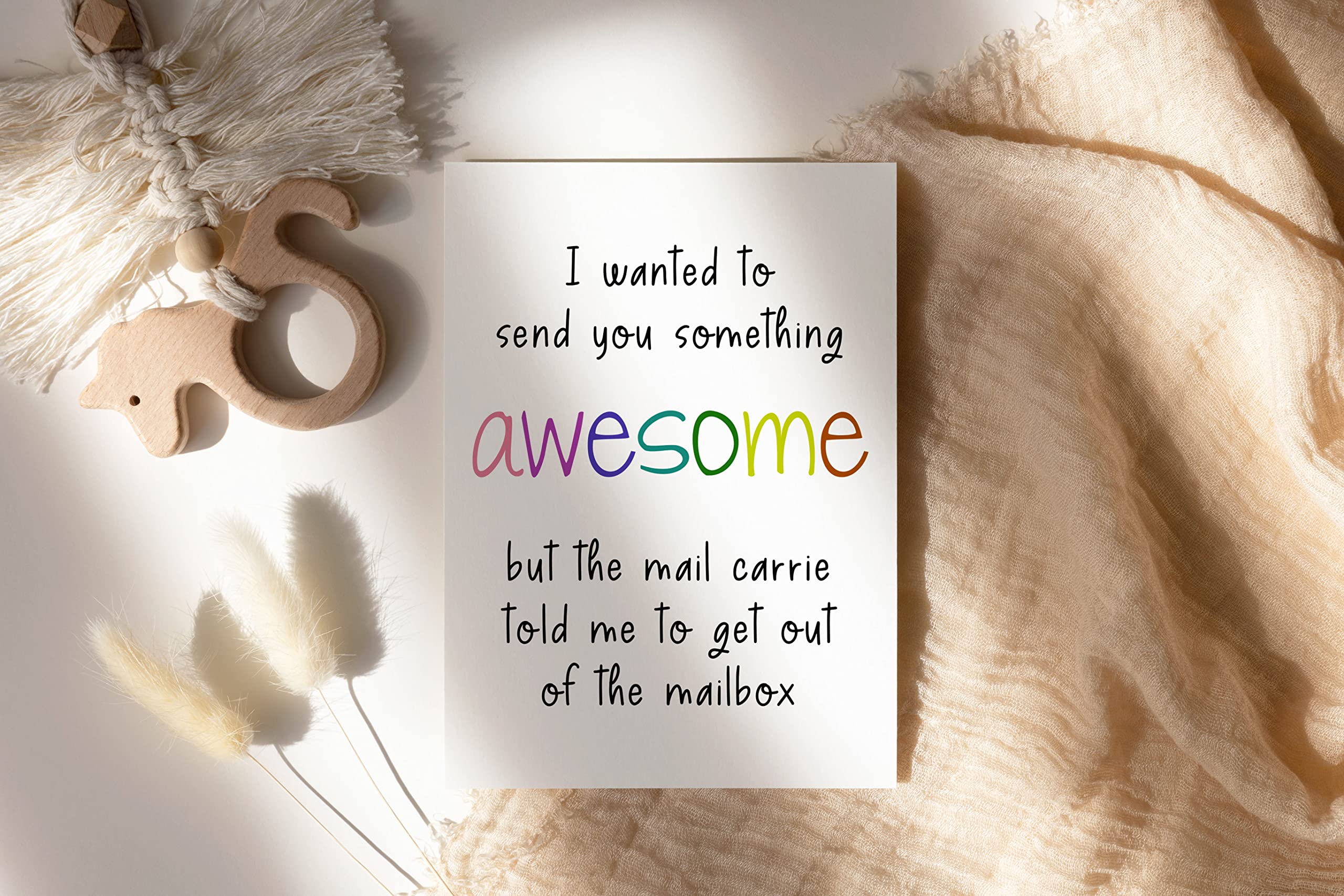 I Wanted To Send You Something Awesome Birthday Card - Funny Long Distance Missing You Card For Friend Or Family - Greeting Card