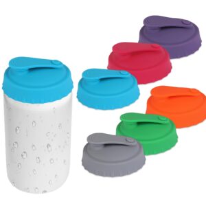 6 pack silicone can lids - reusable pop can lids for standard size cans soda, silicone can tops for soda/beer/juice