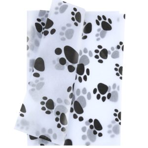 30pcs tissue paper sheets, 20x14in dog paw tissue paper cute tissue paper bulk for packaging christmas wedding birthday party diy crafts arts (white background)