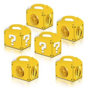 oulun 12pcs mario question mark party candy box, super brothers question mark gold coin themed party candy box