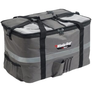 winco bgcb-2314 insulated food delivery bag, large, gray