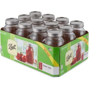 laiby ball regular mouth canning jars 1 quart (12 jars), ball 32 oz canning jars, silver