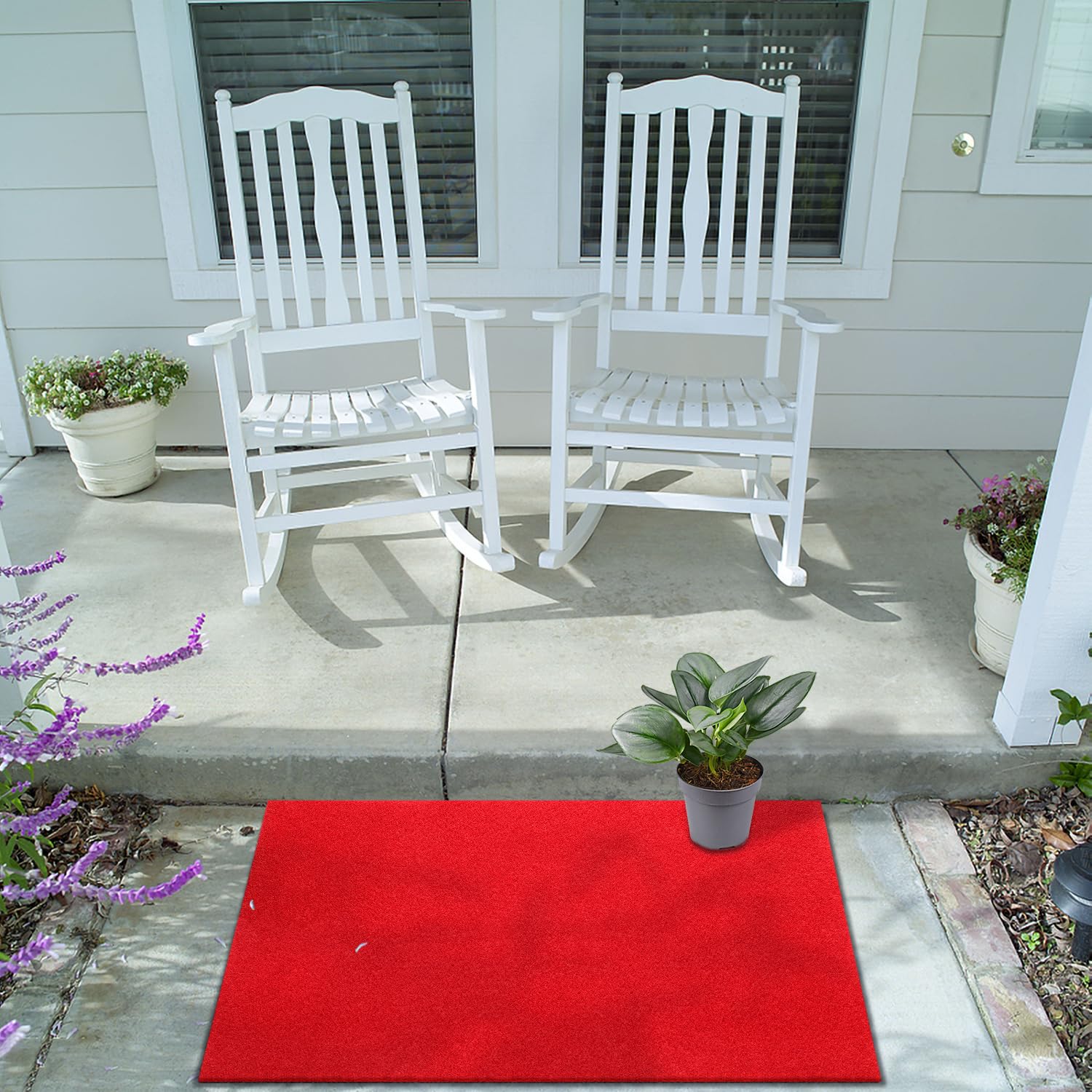 AAZZKANG Red Door Mat Set of 2 Non Slip Durable Multi-Purpose Outdoor Indoor Mat Large 36"x24" Ultra Absorb Mud Easy to Clean Entry Doormat for Inside,Outside,Patio,High Traffic Areas