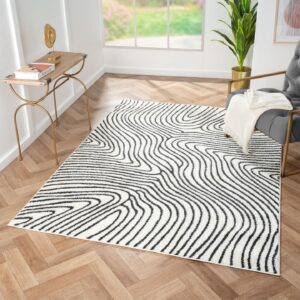 luxe weavers geometric swirl anthracite 5x7 area rug