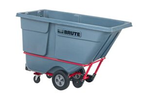 rubbermaid brute tilt dump truck/trash cart/garbage collection/recycling, 1 cubic yard, standard duty, 1,250 lbs., gray, distribution centers/warehouse/manufacturing/stadiums