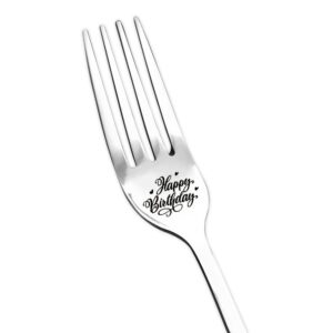 happy birthday fork gifts for women men birthday gifts for friend sister brother daughter son engraved forks salad dessert lover gift for him her