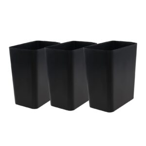 gainhope 3-pack 4.5 gallon plastic small trash can wastebasket, black garbage container bin for under desk, office, bathroom, living room, classroom