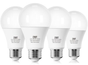 cylyt 100w equivalent bright led light bulbs, daylight white 5000k a19 lightbulbs, focos led para casa, for kitchen bedroom indoor, 1500 lumens, e26 standard base, 4-pack, non-dimmable