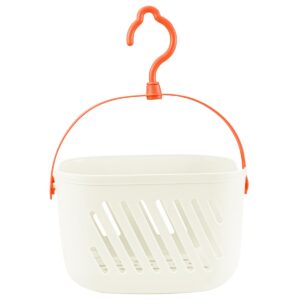 lnq luniqi plastic hanging shower caddy with hook portable kitchen organizer storage basket hanging shower caddy basket for bathroom kitchen pantry bathroom dorm room（white）