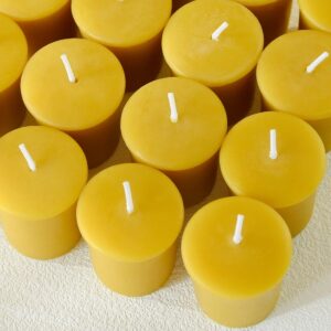 joneray beeswax votive candles bulk-pack of 10,pure natural beeswax,handmade candles gift set for holiday, wedding,party