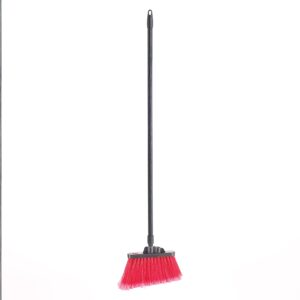 winco angled broom with 48" fiberglass handle, flagged bristles