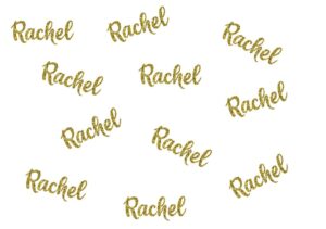 personalized custom name confetti- glitter- birthday- graduation-bridal shower-wedding-baby shower-anniversary- cursive font- table scatter table confetti, bachelorette engagement party decorations