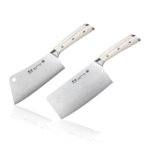 cangshan s/s1 series german steel forged chinese cleaver set (white)