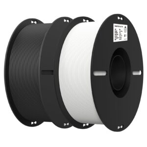 creality 2kg black & white pla 1.75mm filament bundle for 3d printing with no-tangling strong bonding and overhang performance, accuracy +/- 0.02mm