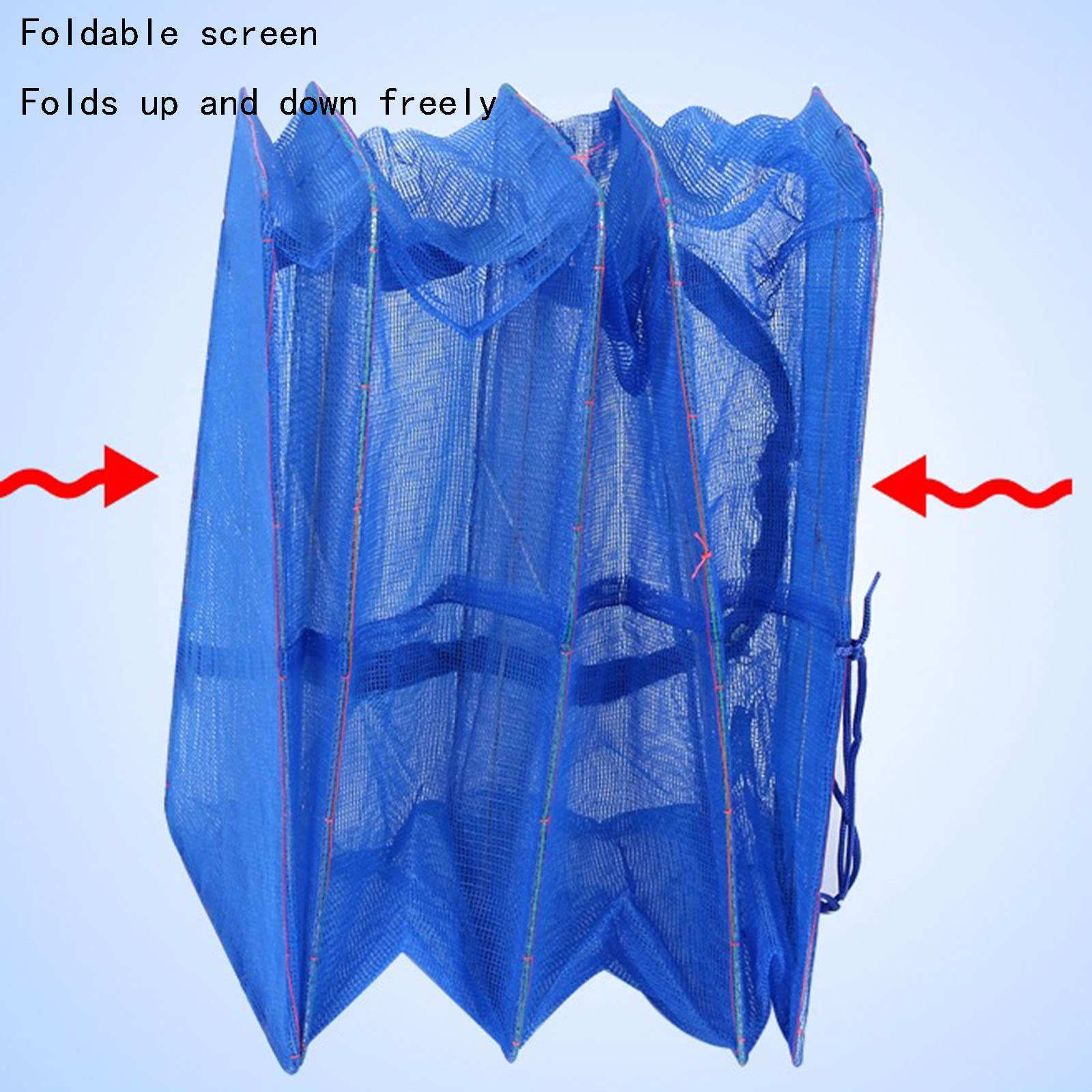 HHKTY Blue Drying Rack 3 Layer Hanging Drying Net Folding Fish Mesh with Zippers Non Toxic Nylon Dry Cage(Size:50x50x65cm,Color:Blue)