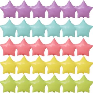 30 pcs colorful star balloons 18in foil star shaped 18 inch balloons helium mylar balloons foil balloon decoration for women girls kids valentine's day birthday wedding proposal bridal party decor