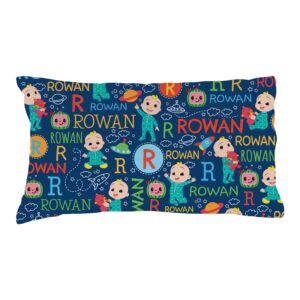 cocomelon personalized pillowcase with custom initial and name printed | soft pillow cover for kids pillow in bedroom or play area | 20" x 31" | official licensed product