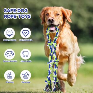 loncoldy Dog Toys for Aggressive Chewers 2 Pack Indestructible Dog Rope Toy, Tug of War Rope, Dog Toys for Large Dogs, Dog Chew Toys Teeth Cleaning, Tough Dog Rope Toys for Medium Large Dogs