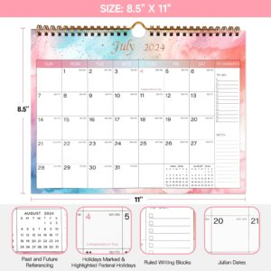 Lbylyhxc 2024 Calendar - Includes January 2024 to December 2024 - 18 Monthly Wall Calendar 2023-2024, 11 x 8.5 Inches.Thick Paper with Julian Dates and Block for New Year and Christmas Presents (Colorful)