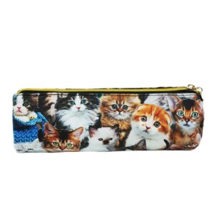 mikopnliw pencil case portable stationery bag, slim printing design zipper capacity small pencil pouch cosmetic organizer bag for adult,student,artists.