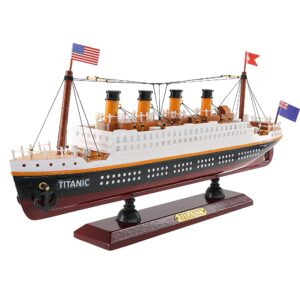 nautimall rms titanic model wooden cruise ship model 14" fully assembled display nautical home decoration sailboat decor maritime gift decor for home