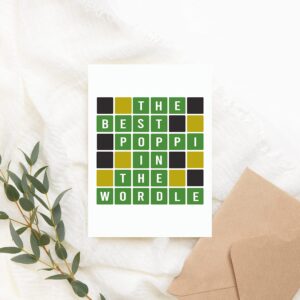 MoltDesigns Wordle For Poppi Card - The Best Poppi In The Wordle - Poppi Gift Wordle - Wordle Themed Fathers Day Card - Wordle Lover Card - Word Game - Birthday Poppi Card - Fathers Day Idea Gift