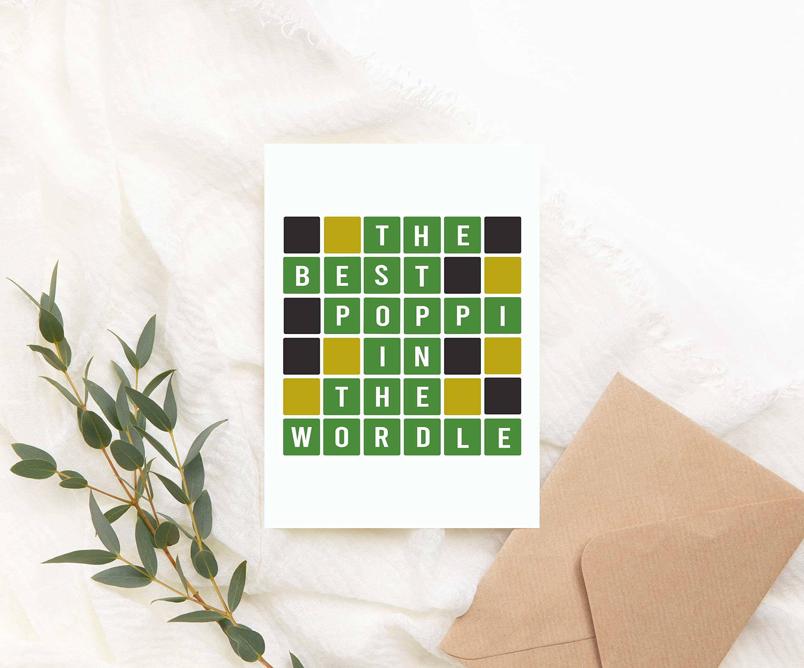 MoltDesigns Wordle For Poppi Card - The Best Poppi In The Wordle - Poppi Gift Wordle - Wordle Themed Fathers Day Card - Wordle Lover Card - Word Game - Birthday Poppi Card - Fathers Day Idea Gift