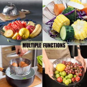 Vegetable Steamer Basket for Cooking Food Veggie Broccoli Meat Steamer Pot Cooker Expandable Steel Steamer (6.3"-10.3")