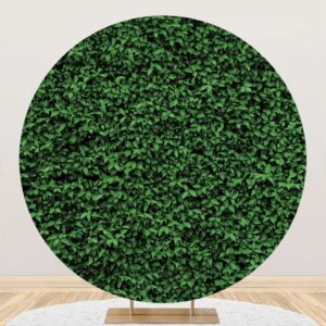 yeele 7x7ft greenery round backdrop cover polyester green leaves circle backdrop green grass wall photo background for safari baby shower bridal shower wedding birthday party supplies photo props