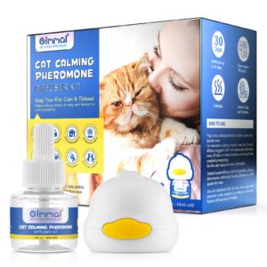 frduga cat calming pheromone diffuser，enhanced cat calming diffuser kit for cat anxiety relief, 2 in 1 cat calming starter kit (diffuser head + 48ml vial) for 30 days use (1 pack)