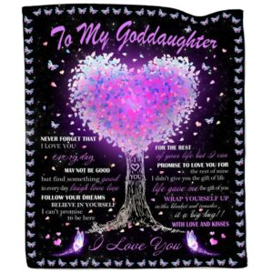 ebmdsia goddaughter gifts from godmother, god daughter gifts from godmother, baptism gifts for goddaughter, christmas birthday gifts for goddaughter, gifts for god daughter throw blanket 50"x60"