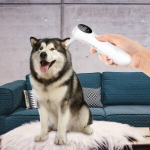 Pet Ear Thermometer for Dogs and Livestock - Includes 20 Pet Swabs, Suitable for Dogs, Cats, Infrared Fast and Accurate Canine Temperature Monitor - Switches ℉ and ℃