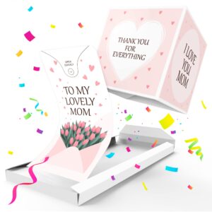 notta&belle feel love every minute «boom» congratulations card, exploding confetti card 3x cube - graduation, engagement, wedding, new job, new home, any occasion