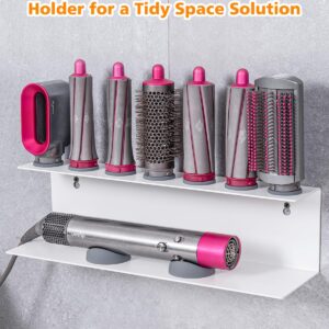 chorten nyima Storage Holder for Dyson Airwrap, 8-Holes Countertop Dyson Airwrap Organizer Wall Mount for Dyson Airwrap Attachments White, Dyson Airwrap Holder