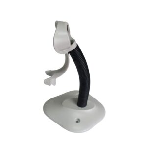 adjustable gooseneck stand holder for motorola symbol ls2208 ls2208ap barcode scanner reader 20-61019-02r (white)