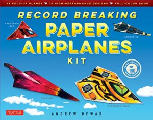 record breaking paper airplanes kit: make paper planes based on the fastest, longest-flying planes in the world!: kit with book, 16 designs & 48 fold-up planes