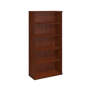 bush business furniture series c 36w tall 5 shelf bookcase in hansen cherry, large storage and display bookshelf for home or professional office