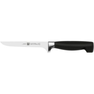 zwilling four stars boning knife, silver/black