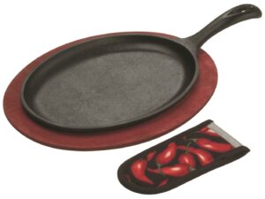 lodge lfsr3 cast iron fajita set, pre-seasoned