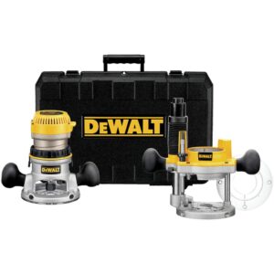 dewalt dw618pk 2-1/4 hp evs fixed base & plunge router combo kit with hard case