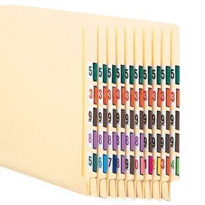 smead bccrn bar-style color-coded numeric label, 0-9, label roll, assorted colors (67380)