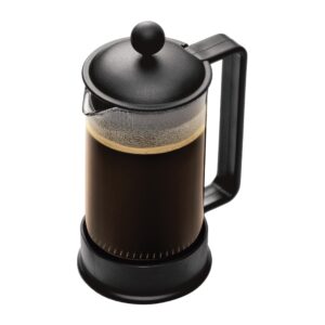 bodum 12 oz brazil french press coffee maker, high-heat borosilicate glass, black - made in portugal