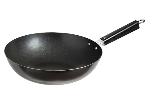 JOYCE CHEN Professional Series 12-Inch Carbon Steel Excalibur Nonstick Stir Fry Pan with Phenolic Handle