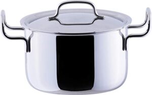 miyazaki seisakusho geo-22pf geo pot-off pot, 8.7 inches (22 cm), made in japan, compatible with induction all heat sources, 7 layers, 15 years warranty