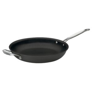 cuisinart chef's classic nonstick hard-anodized 12-inch open skillet with helper handle, black