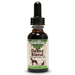 animal essentials detox blend - liver support for dogs & cats, liver supplement, herbal formula, organic human grade herbs, veterinarian recommended, animal wellness tonics - 1 fl oz